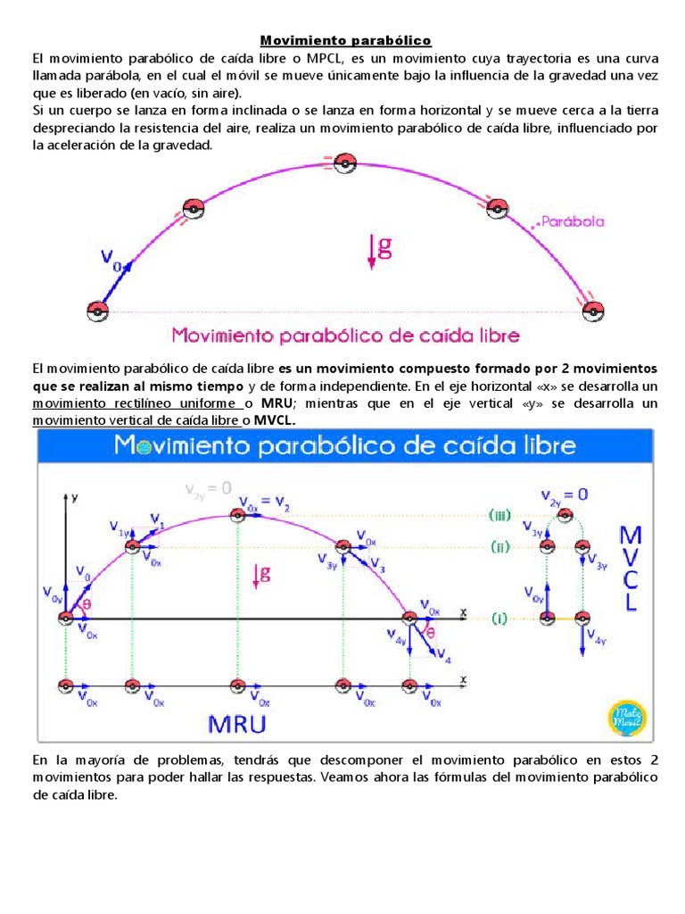 Movimiento Parabolico Completo | PDF