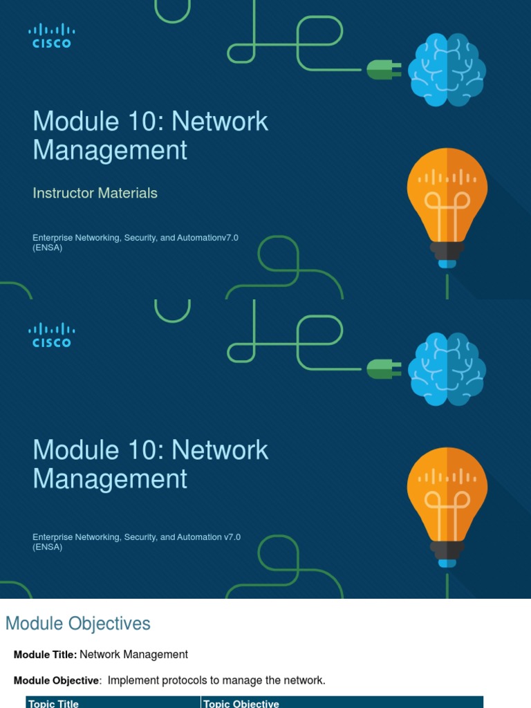 ENSA Module 10 Network Management | PDF | Computer Network | Network Switch