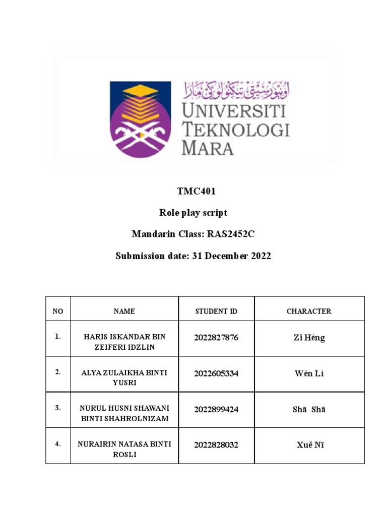 Mandarin Roleplay Script | PDF | Languages Of Macau | Languages Of Singapore