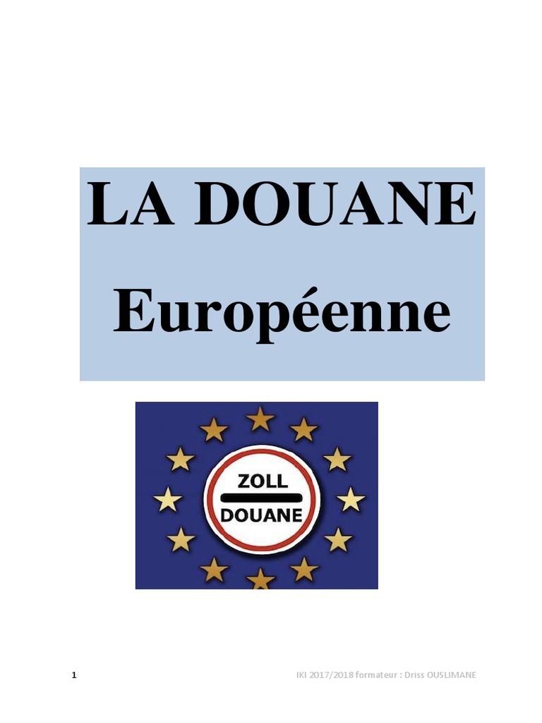 Douane Européenne Driss | PDF