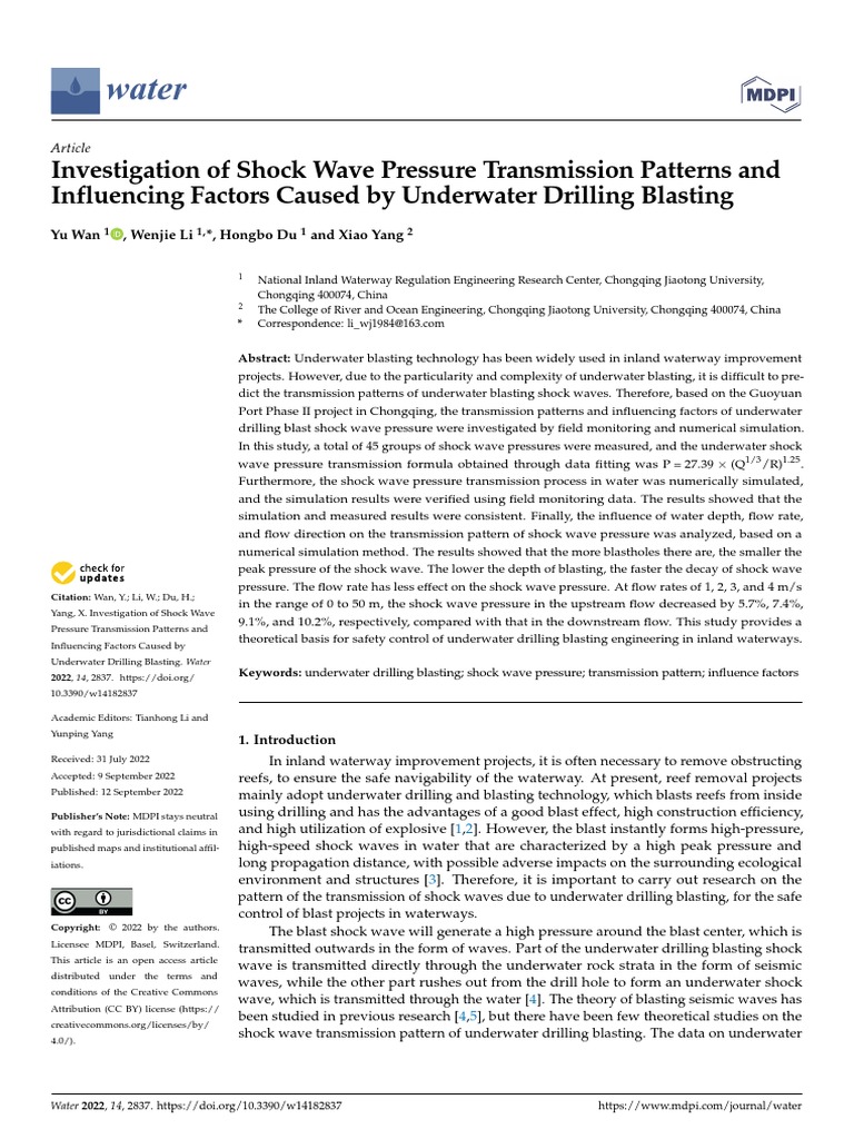Investigation of Shock Wave Pressure Transmission Patterns and ... Investigation of Shock Wave Pressure Transmission Patterns and ...