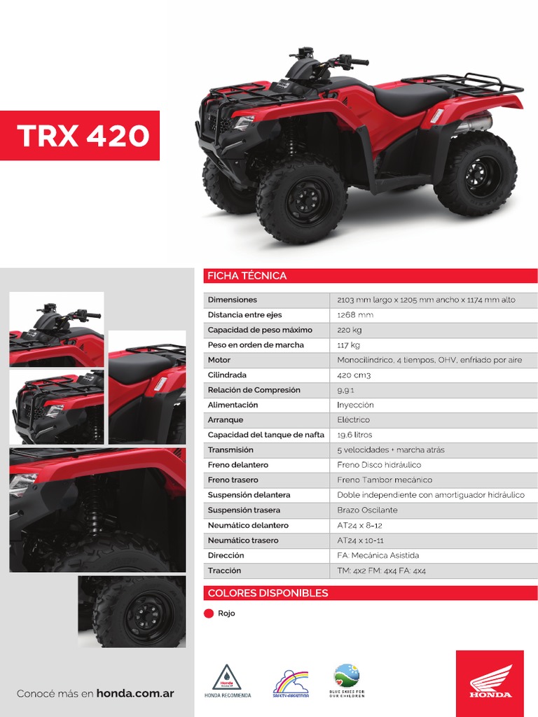 45c 0ficha Tecnica Trx420 | PDF