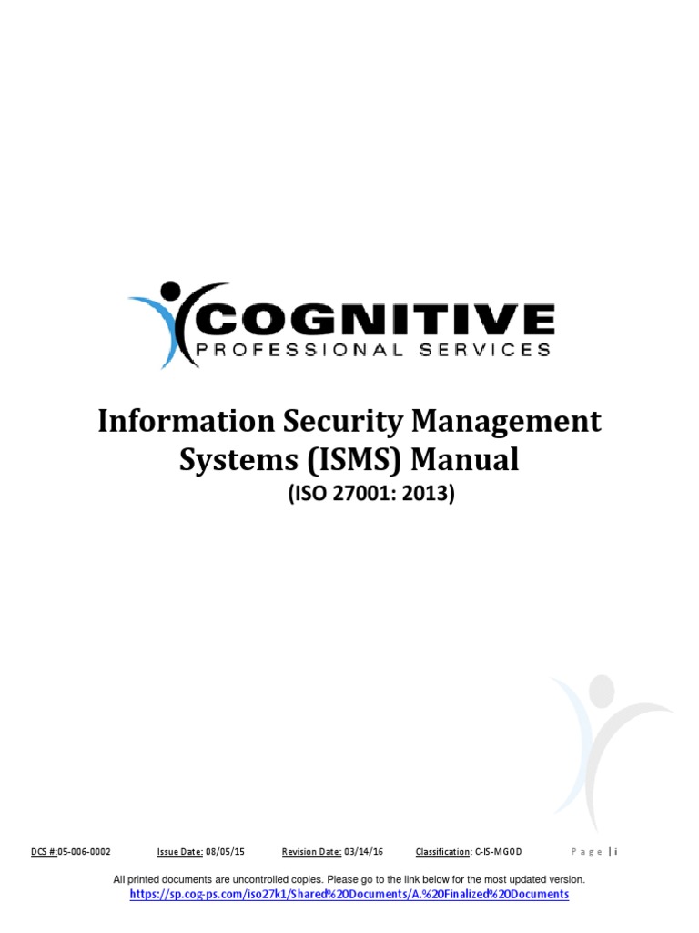 ISO 27001 ISMS Manual Overview | PDF | Information Security | Risk