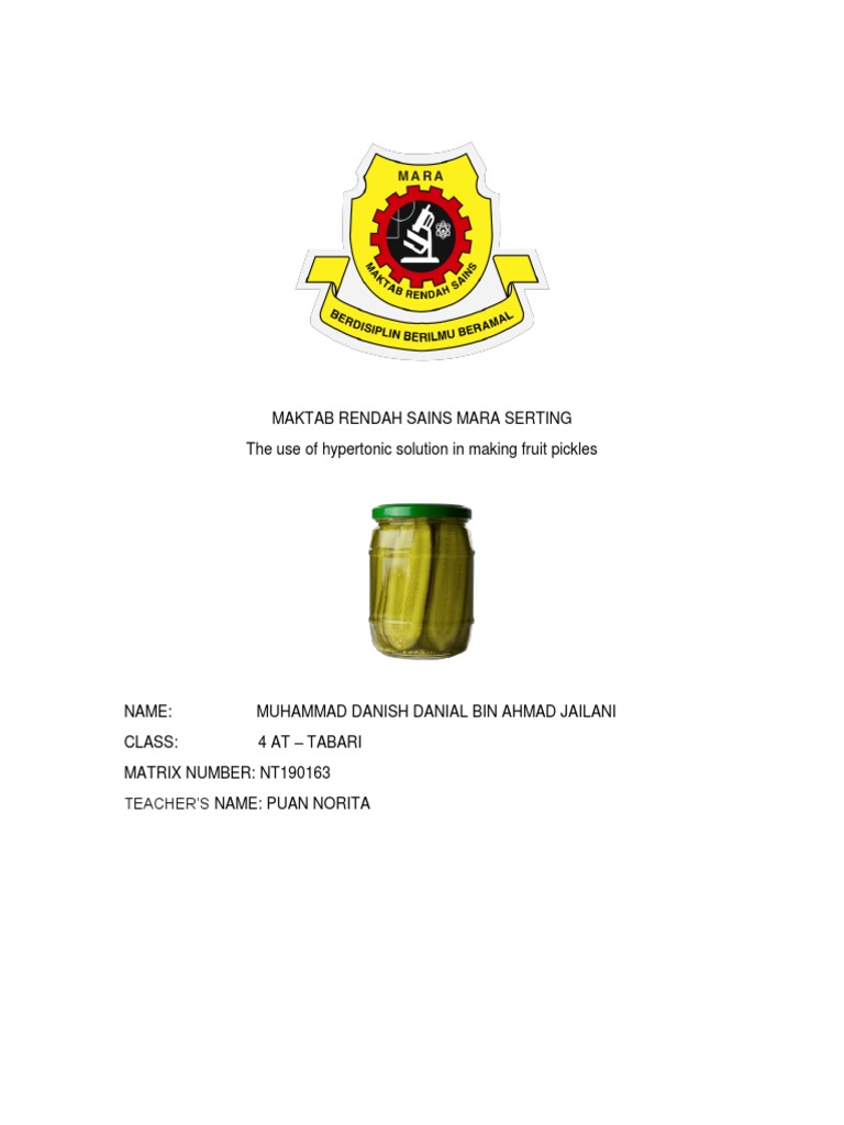 PBL Bio 2022 | PDF | Pickling | Osmosis