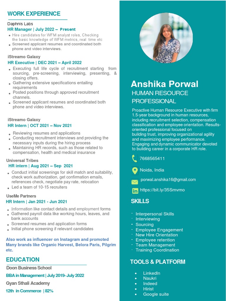 Anshika's Updated CV 2 | PDF | Recruitment | Human Resources
