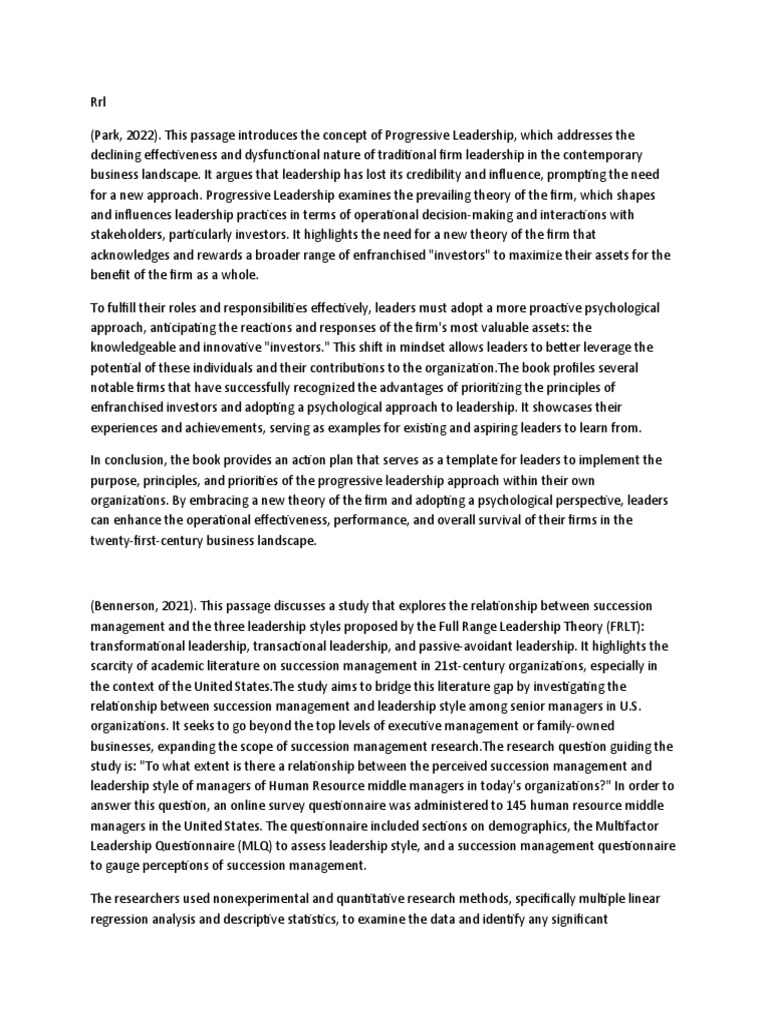 RRL | PDF | Leadership | Statistics