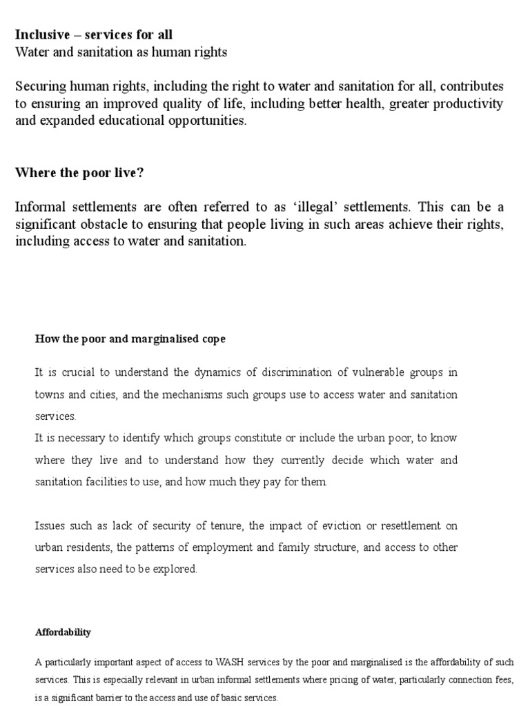 Lecture 2 3 Water Framework Pdf Wash Sanitation