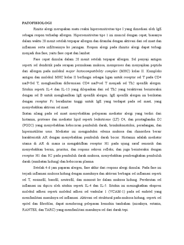 Patofisiologi Rhinitis Alergi | PDF
