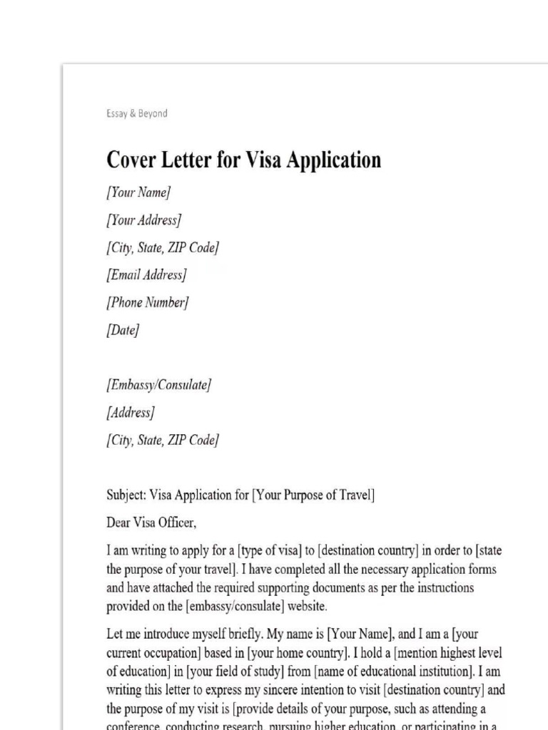 Cover Letter For Visa | PDF