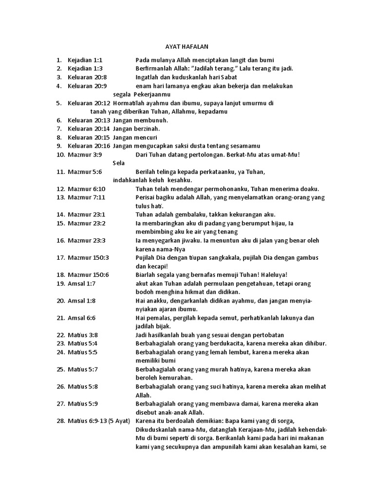 Ayat Hafalan | PDF