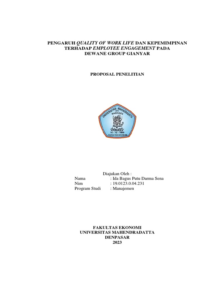 Proposal Penelitian Manajemen SDM | PDF