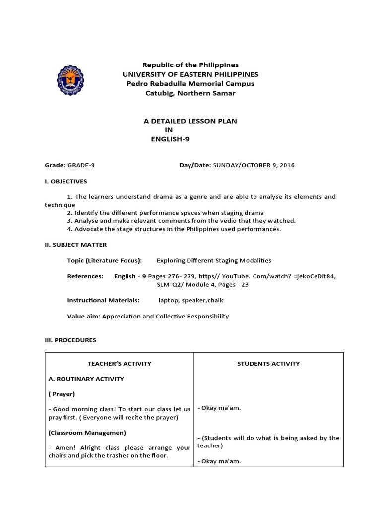 Jennifer Aguilando Eng. III (LP) | PDF | Lesson Plan | Cognitive Science