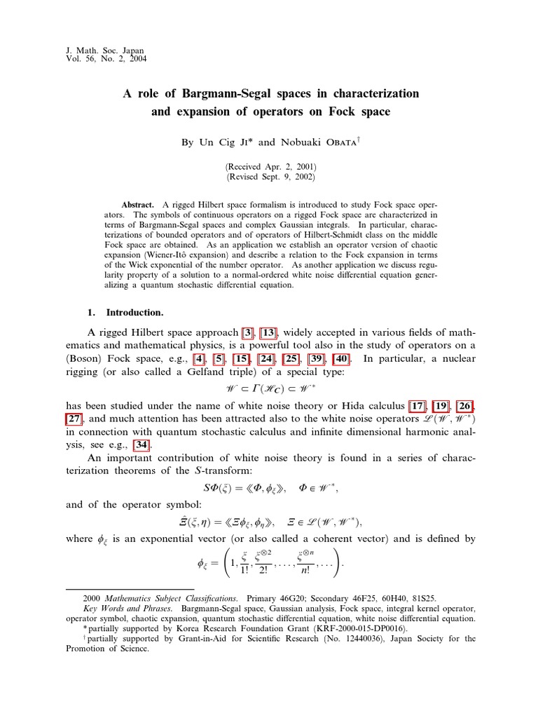 A Role of Bargmann-Segal Spaces in Characterization and Expansion of Operators On Fock Space ...
