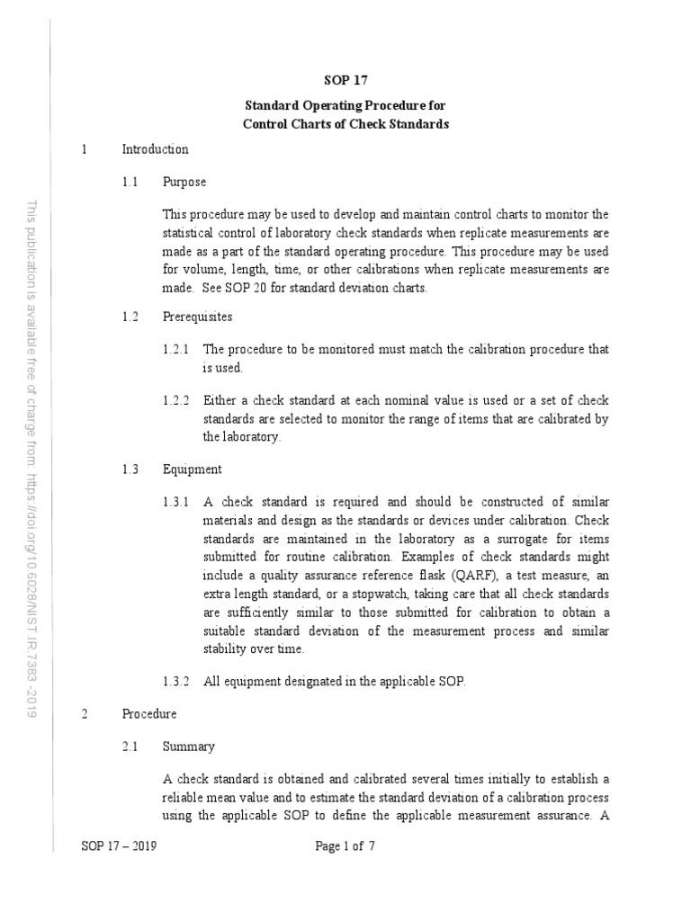 Control Charts for Calibration Standards | PDF | Calibration | Standard ...