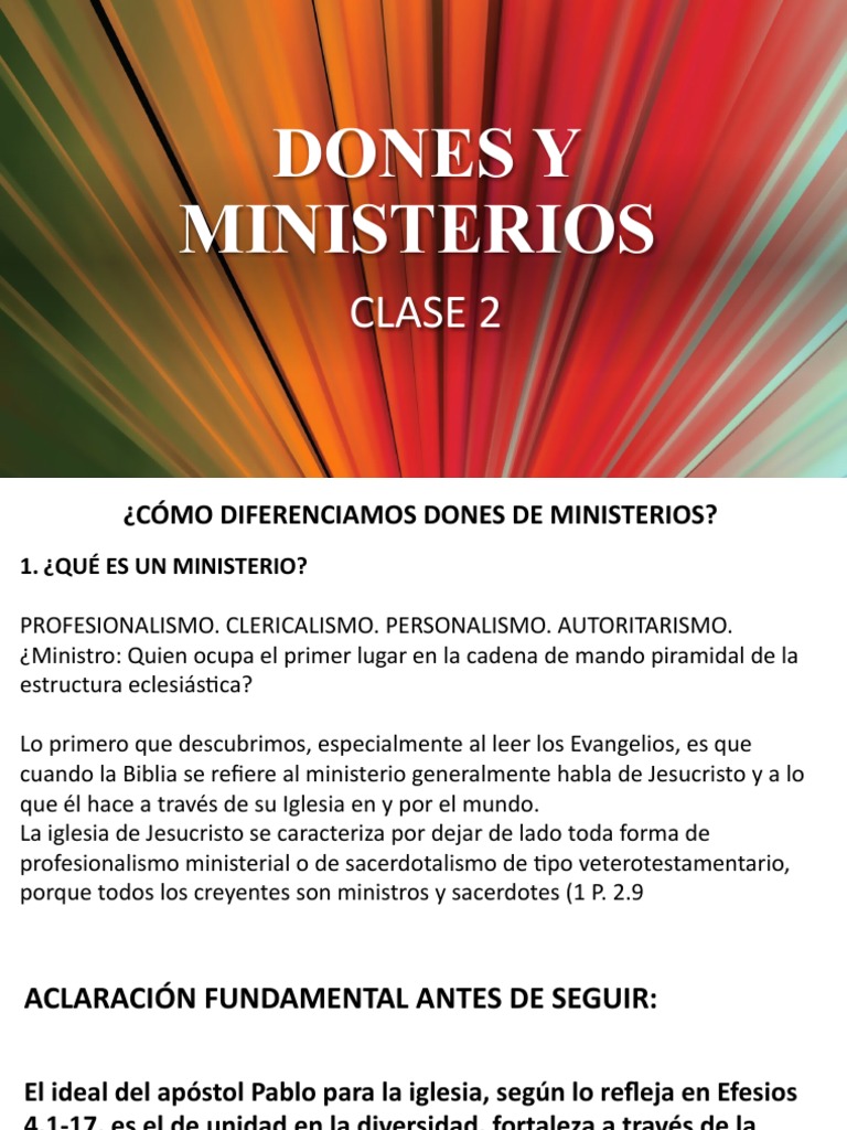 Dones y Ministerios Clase 2 | PDF | Carisma | Evangélico