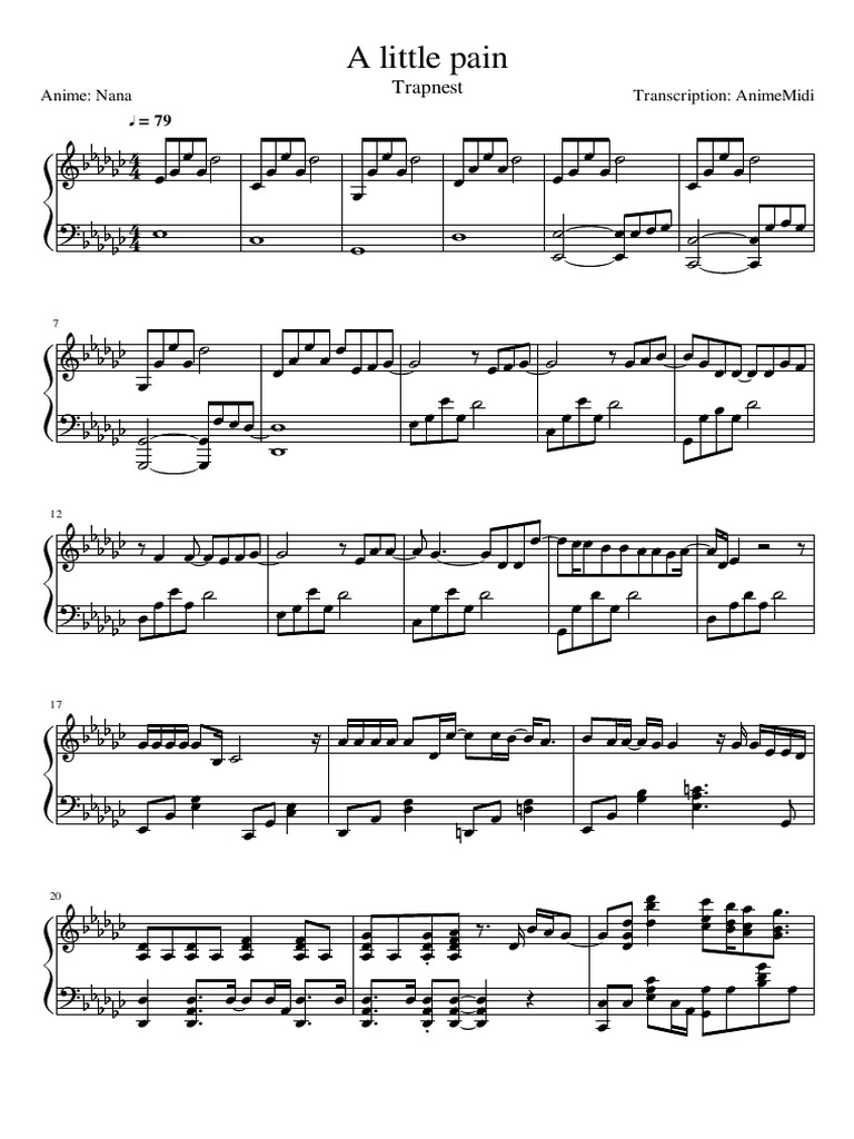 A Little Pain Sheet Music | PDF