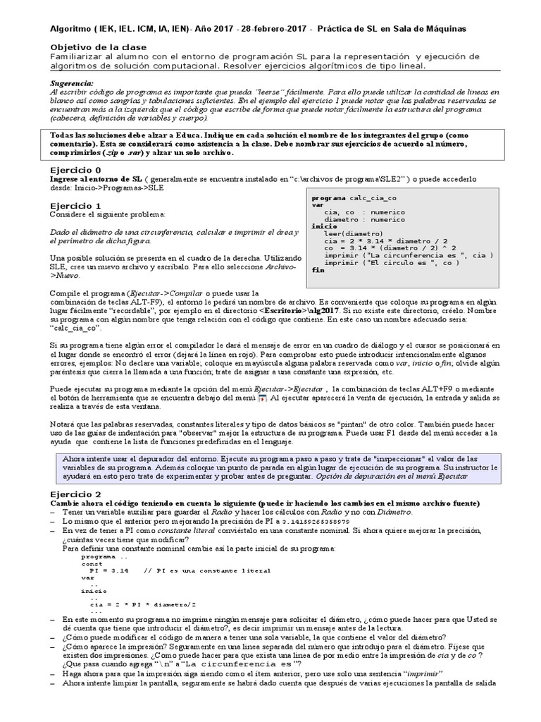 2017-02-28-Clase2 - Uso - SL ALGORITMO | PDF