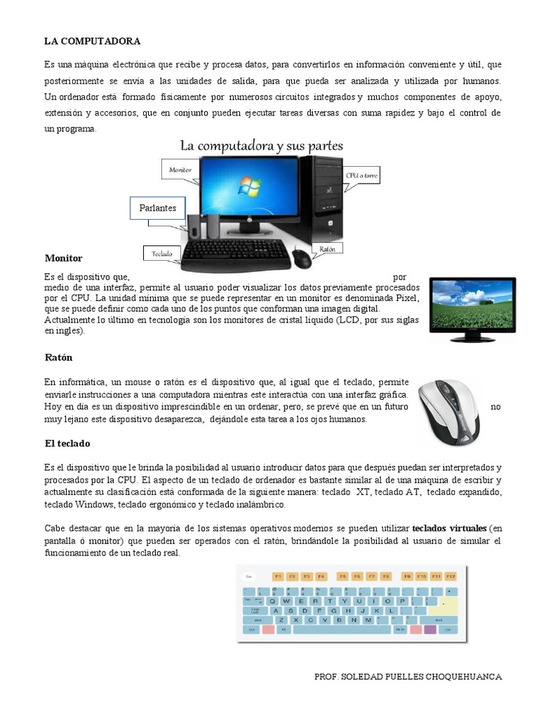 Componentes Esenciales de una Computadora | PDF
