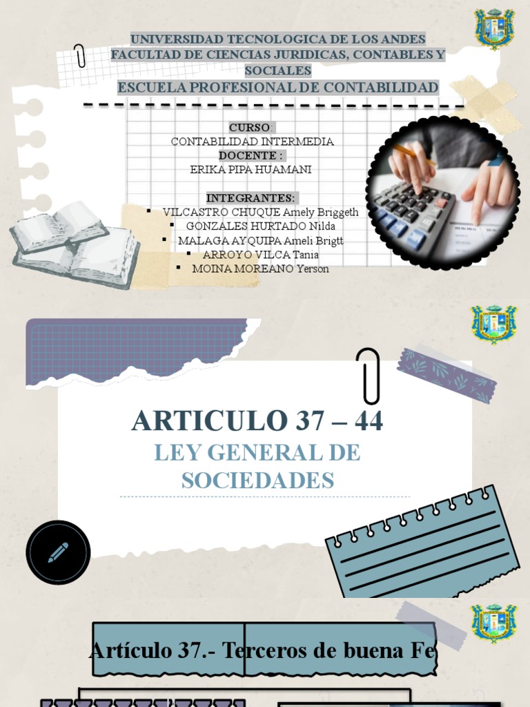Articulo 37 Al 44 Ley General de Sociedades | PDF | Contabilidad | Justicia