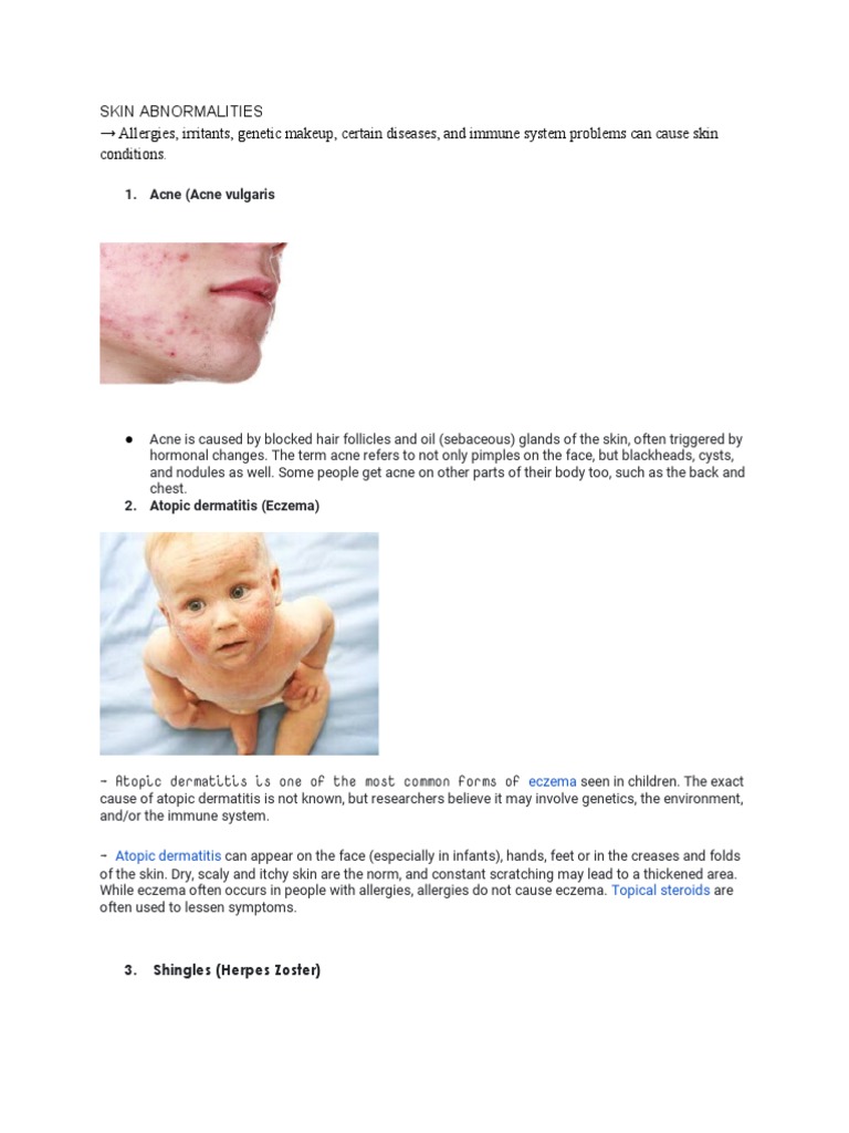 Skin Abnormalities | PDF | Dermatitis | Causes Of Death