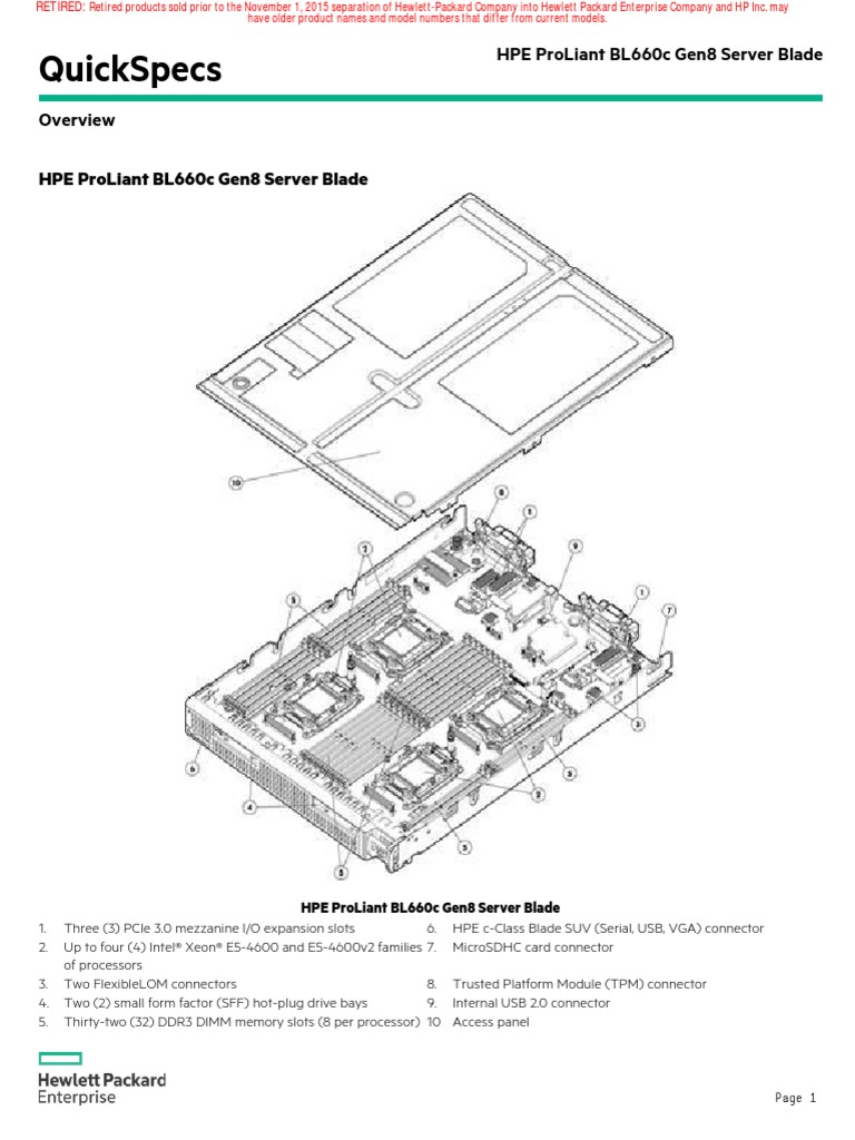 HPE ProLiant BL660c Gen8 Server Blade | PDF | Cloud Computing | Solid ...