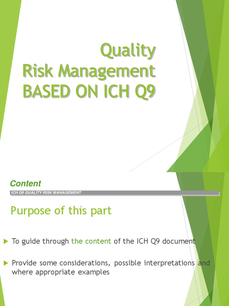 Quality Risk Management BASED On ICH Q9 | PDF | Risk Management | Risk
