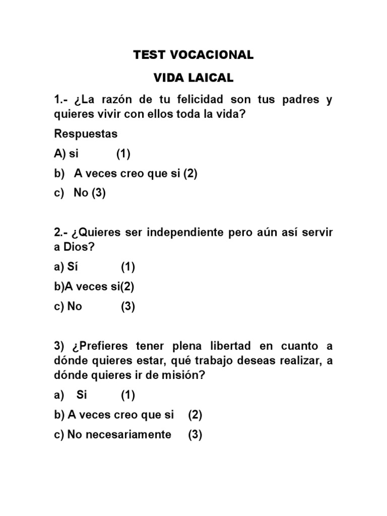Test Vocacional | PDF