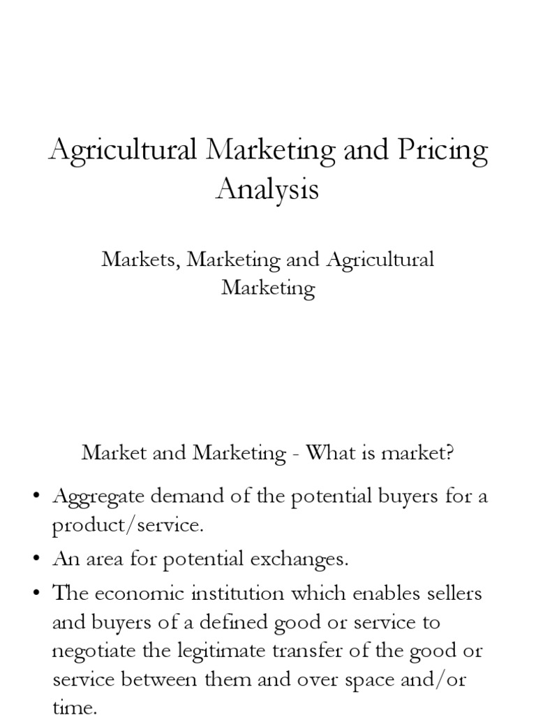 Agricultural Marketing and Pricing Analysis-Merged | Download Free PDF ...
