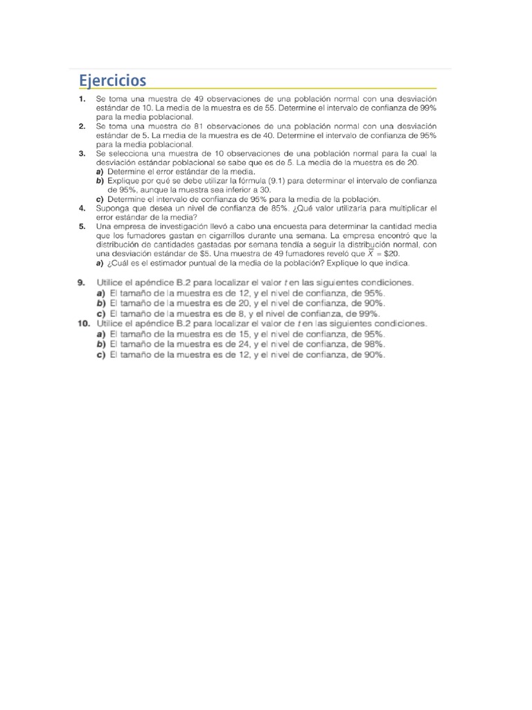 Ejercicios Inferencias | PDF