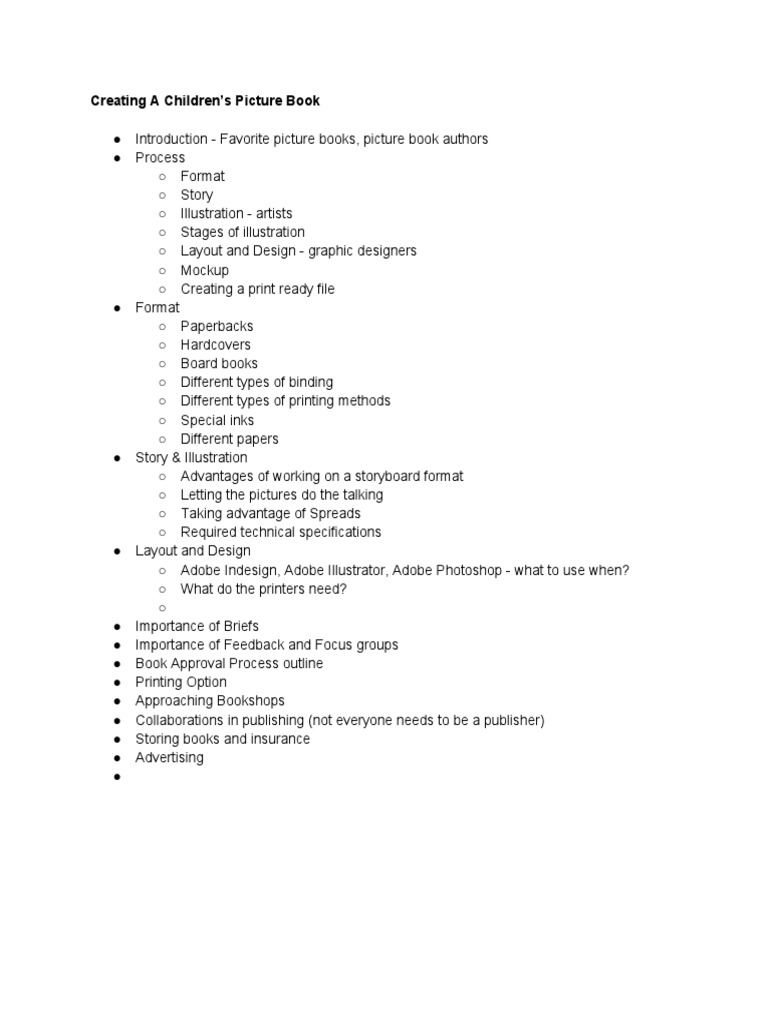 Creating a Children's Picture Book Guide | PDF