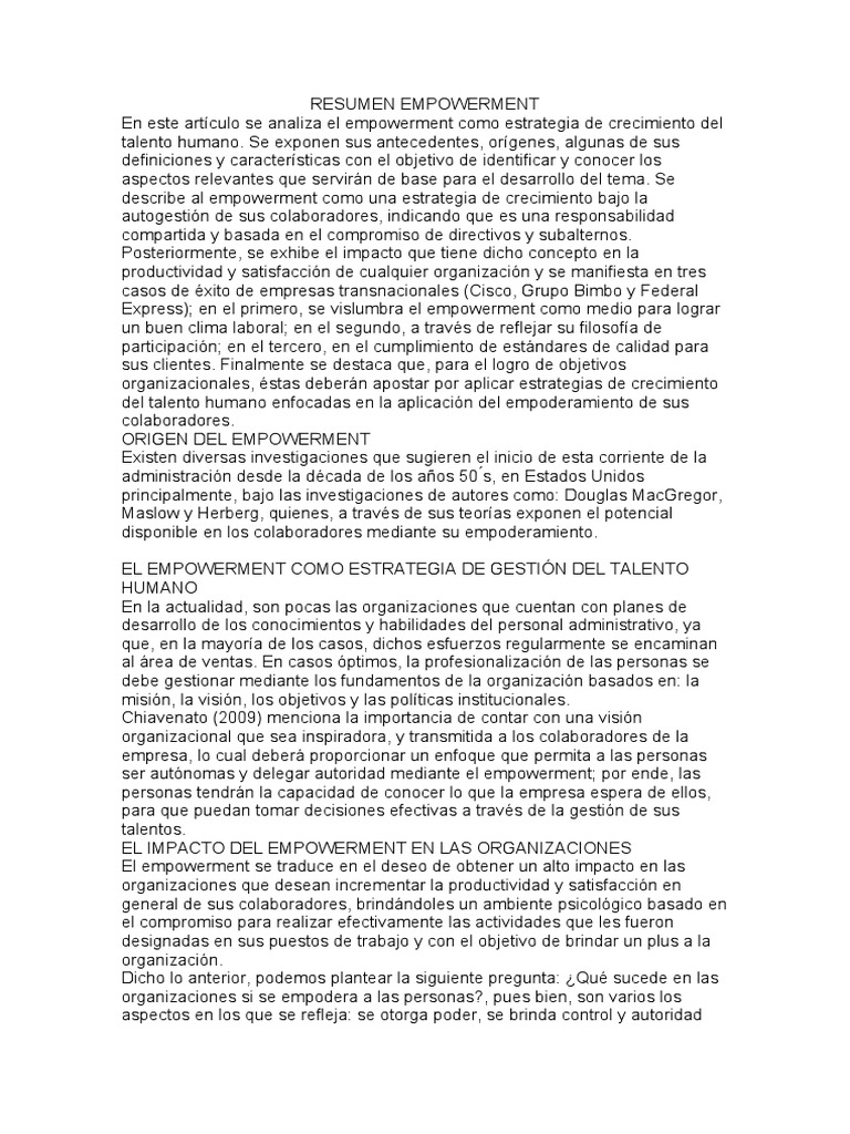 Empowerment Sa | Descargar gratis PDF | Empoderamiento | Motivación