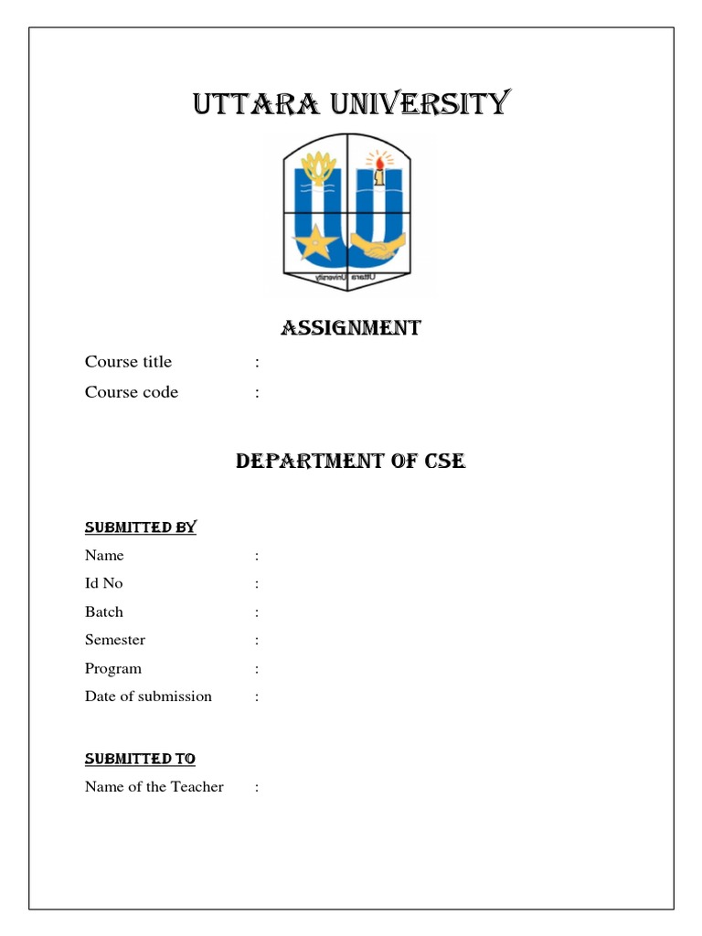 Assignment Cover Page | PDF