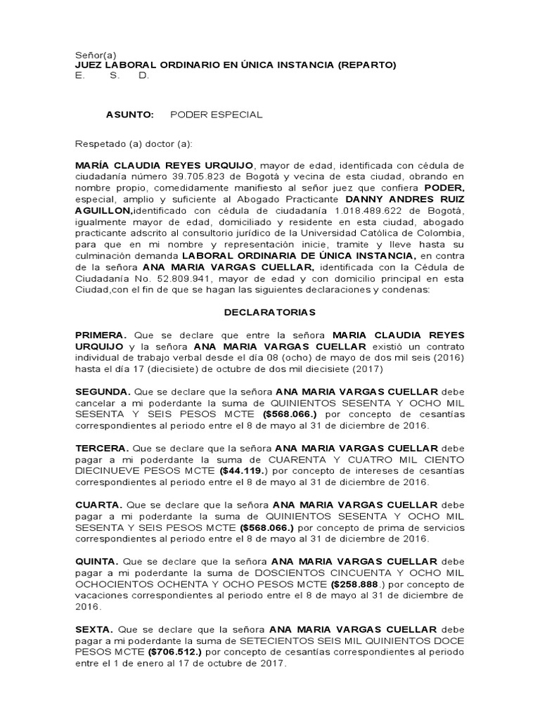 Modelo Poder U.C.C | PDF