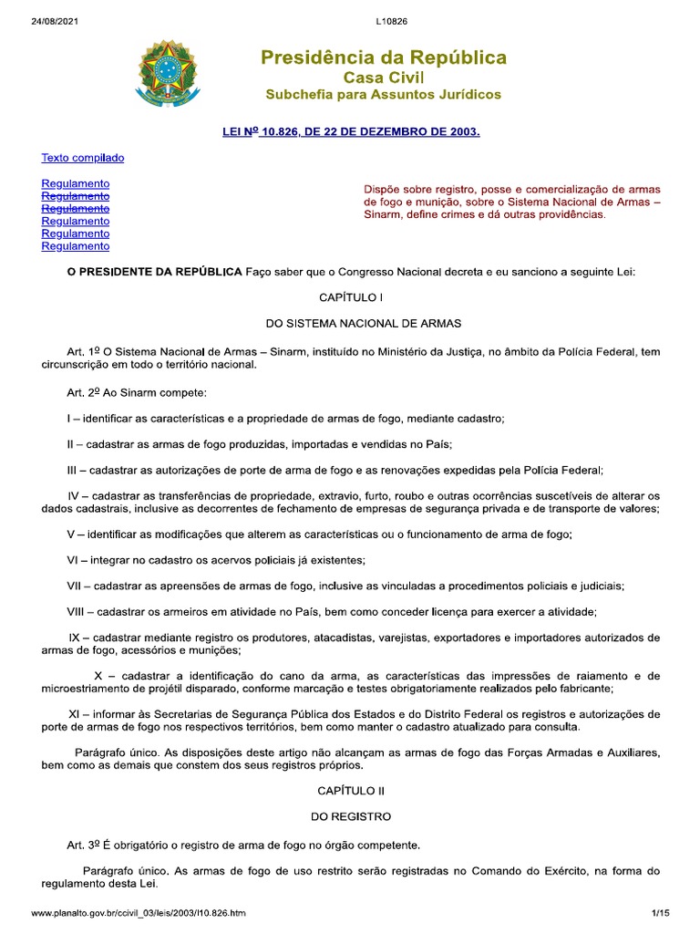 Estatuto Do Desarmamento | PDF