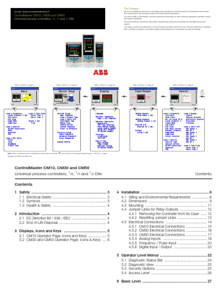 User Guide Standard Functionality - ControlMaster CM10 CM30 and CM50 | PDF | Power Supply ...