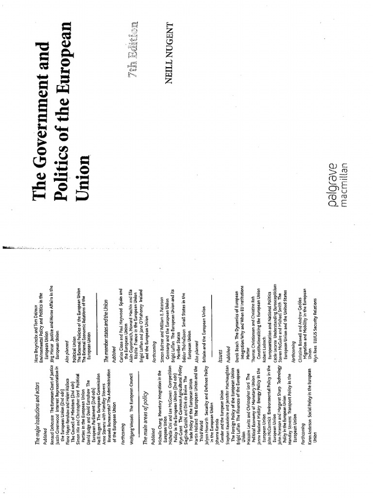 A. Nugent - 2010 - Parlamentul European | PDF A. Nugent - 2010 - Parlamentul European | PDF