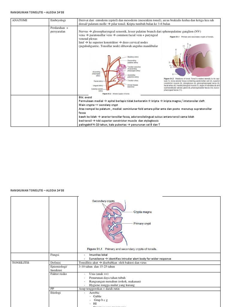 Kripta Melebar dan Tonsil Hiperemis | PDF