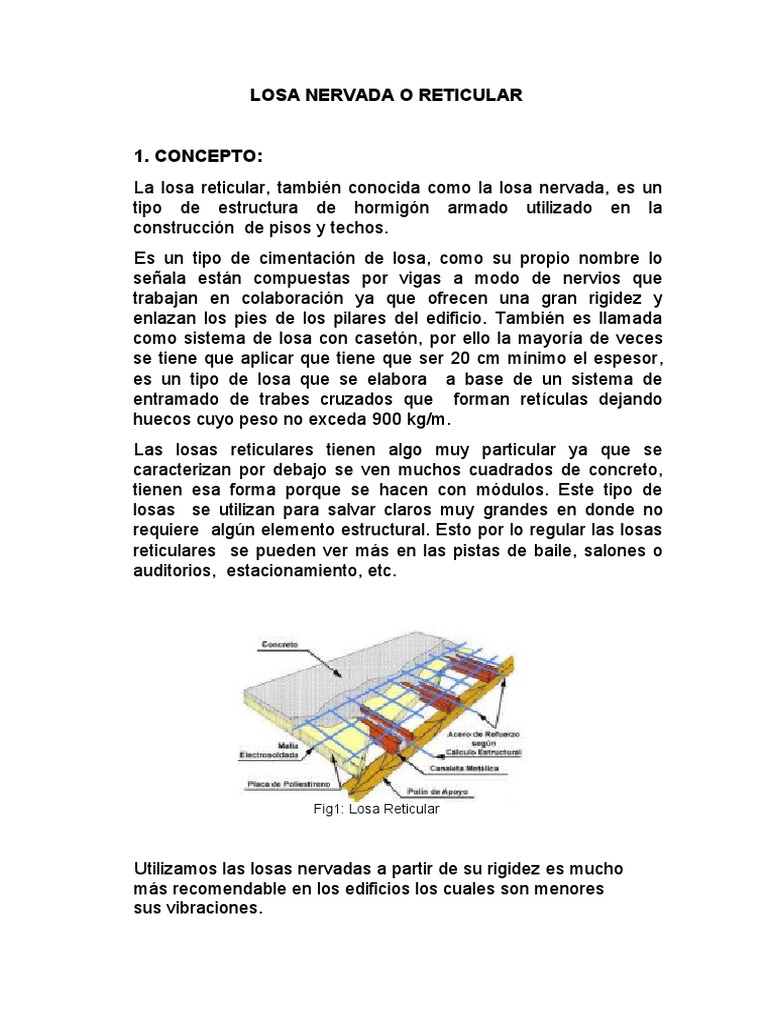Losa Nervada o Reticular | PDF