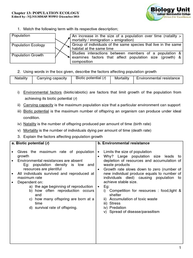 Chapter 2.2 Population Ecology | PDF | Logistic Function | Ecology
