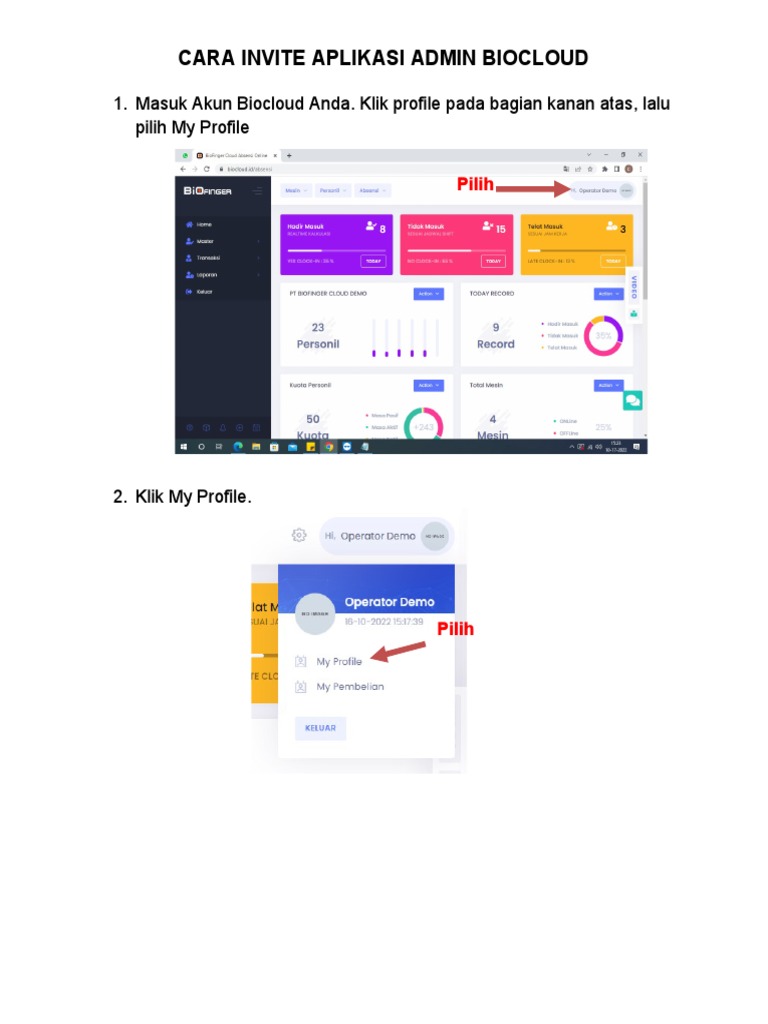 Cara Mengundang Admin di Biocloud | PDF