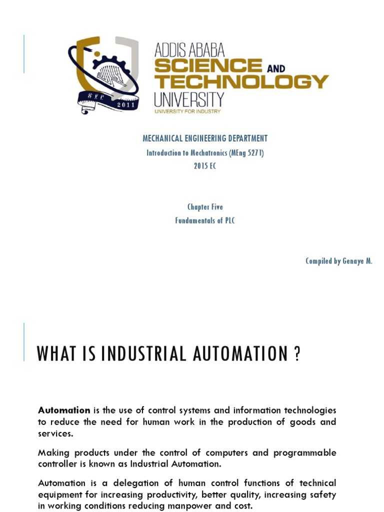 Lec 5 Introduction To Plc Pdf Programmable Logic Controller