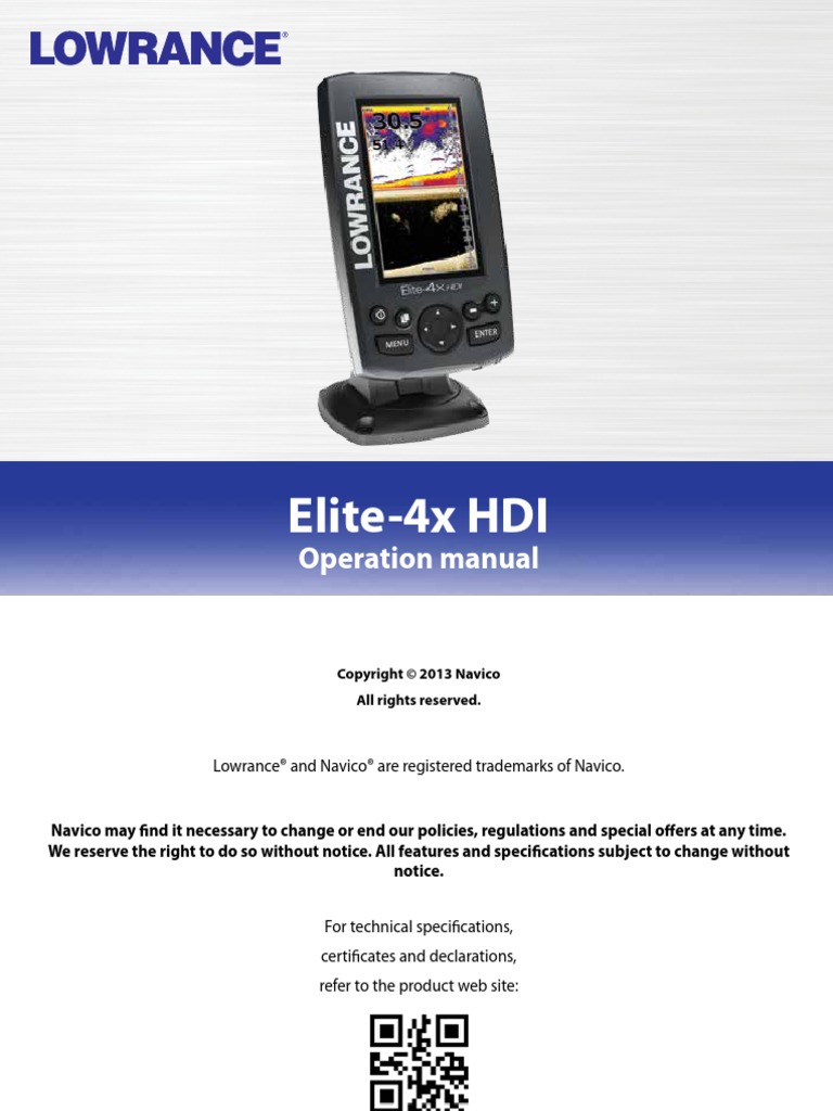 ELITE-4X HDI OM EN 988-10586-001 W | PDF | Sonar | Menu (Computing)
