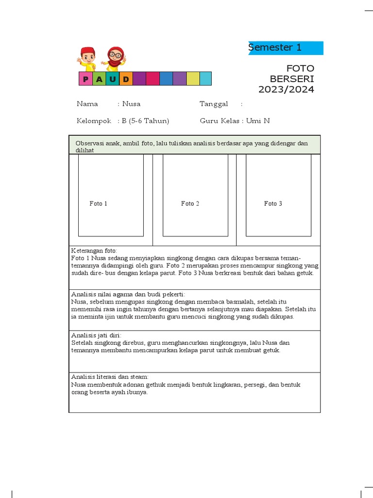 Foto Berseri Paud | PDF