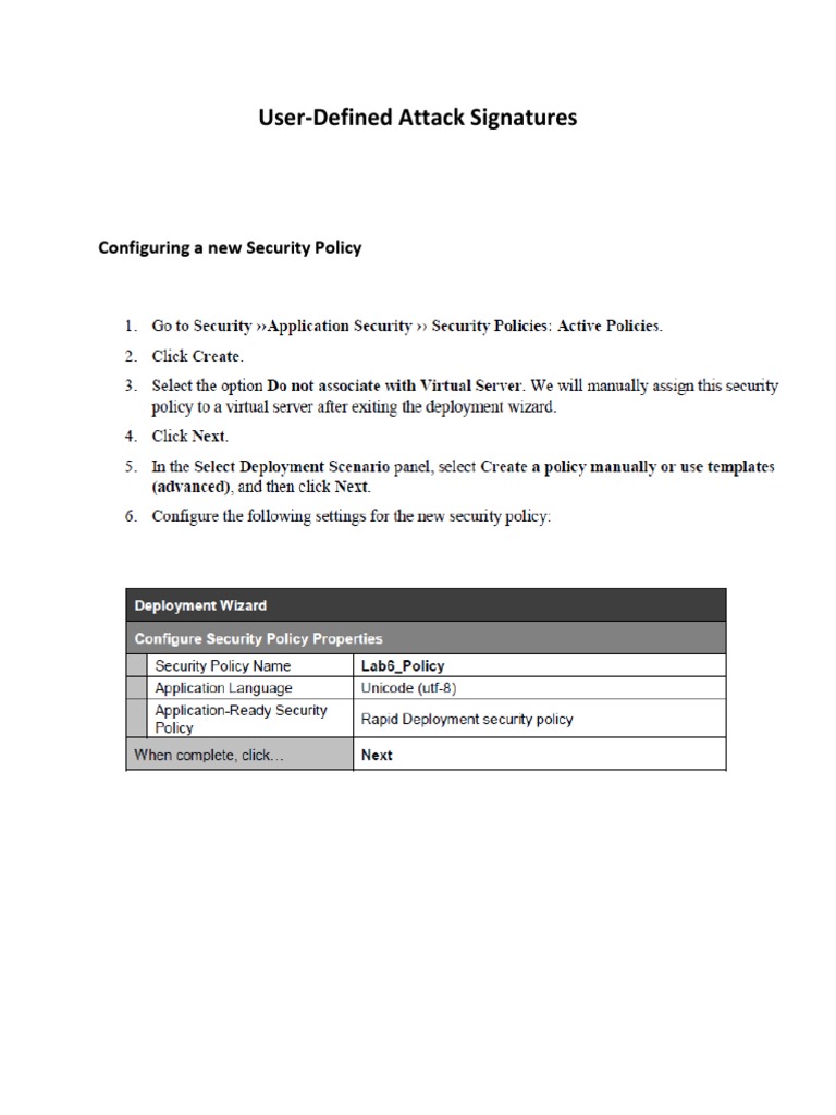 Configure Attack Signatures Policy | PDF
