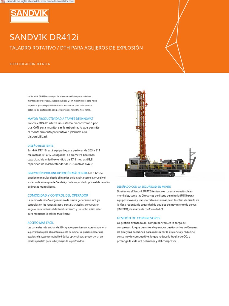 Dr412i Specification Sheet English - En.es | PDF