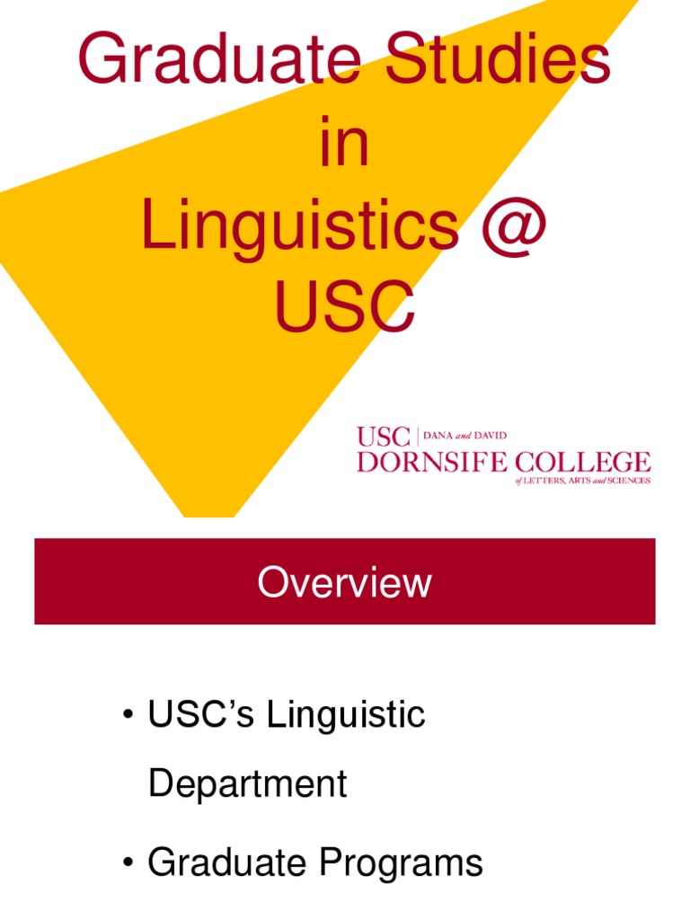 USC Graduate Linguistics Programs Overview | PDF | Graduate Record ...