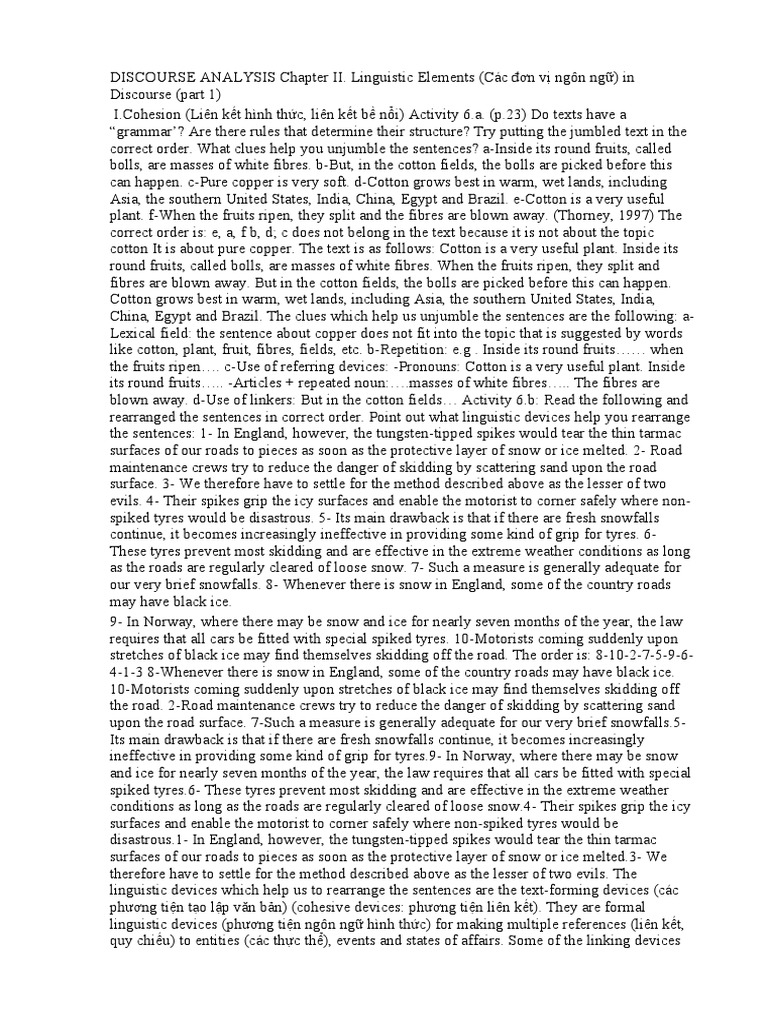 Discourse Analysis Review | PDF | Syntax | Language Mechanics