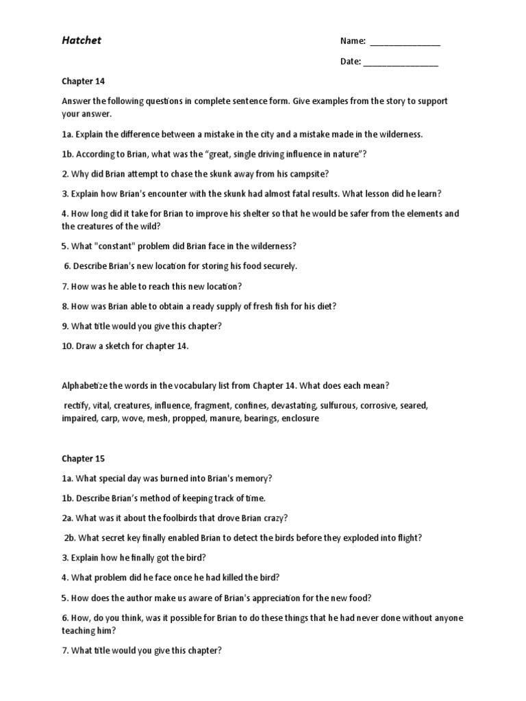 Chapter 14 Analysis and Questions | PDF