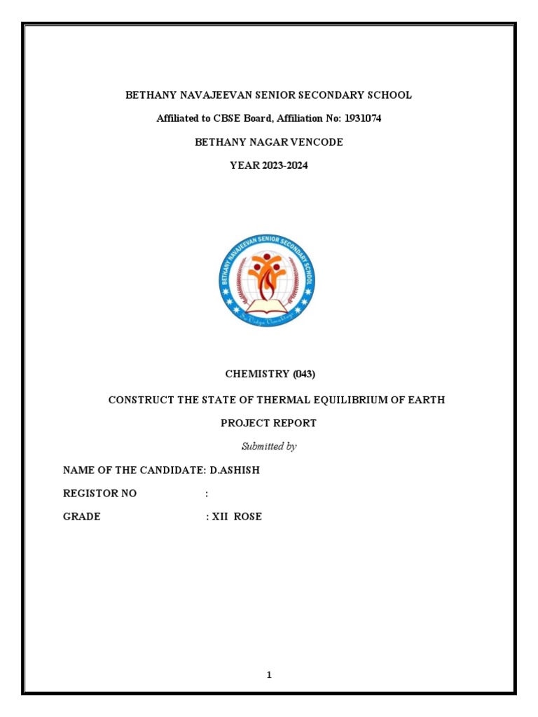 Chemistry Investigatory Project 12th Grade | PDF | Greenhouse Effect ...
