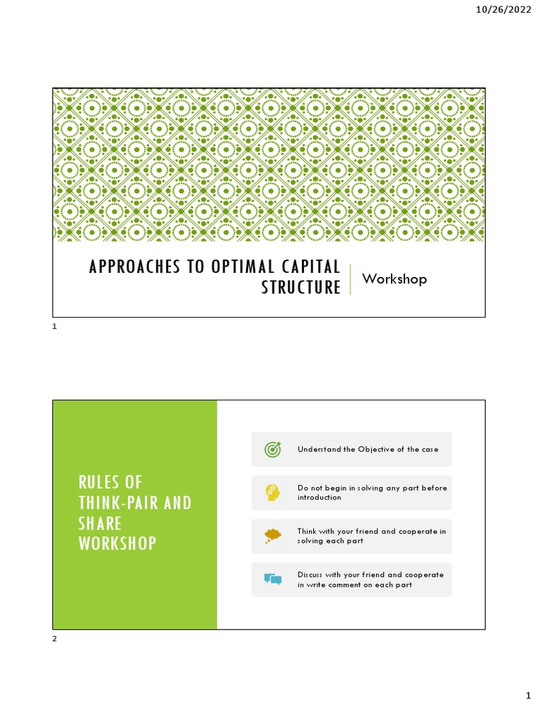 Optimal Capital Structure Lecture Notes | PDF | Capital Structure ...